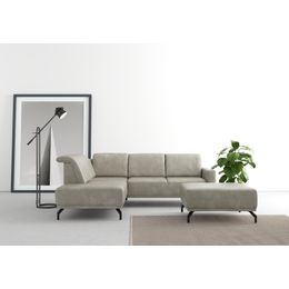Sit & More Ecksofa SIT & MORE, B:249cm H:84cm T:205cm, grau, Wohnzimmer, Sofas, "Bailando L-Form", wahlweise mit Kopfteilverstellung und Vorziehsitz, motorisch