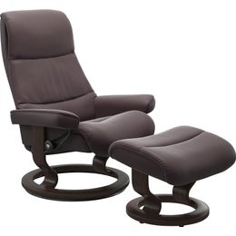 Fu&szlig;hocker stressless, B:57cm H:40cm T:47cm, rot, Garten, Hocker, "View", mit Classic Base,Gestell Wenge