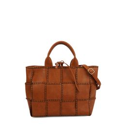 Harpa Damen Henkeltasche "UMA"cognac, Polyurethan (PU), kariert, mehrfarbig, Taschen, mit geschmackvoller Steppung