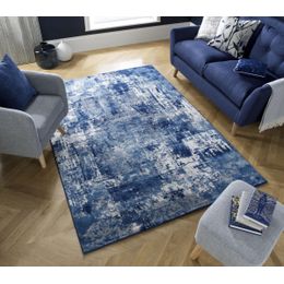 Teppich FLAIR RUGS, B:80cm H:10mm L:150cm, blau, Kunstfaser, Wohnzimmer, Teppiche, "Wonderlust", fu&szlig;bodenheizungsgeeignet, mehrfarbig, Vintage