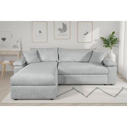 Ecksofa OTTO HOME, B:234cm T:162cmhellgrau, 100%Polyester, Wohnzimmer, Sofas, "Cosy L-Form, Breite 234 cm, Sitzaufbau im Sandwich-Federkern", mit