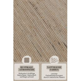 Teppich Hanse Home, B:160cm H:5mm L:230cm, beige, Jute, Wohnzimmer, Teppiche, "Dhaka Juteteppich", L&auml;ufer, handgewebt, Jute, Wolle, Natur,