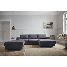 Ecksofa OTTO HOME, B:264cm H:80cm T:175cm, grau, Luxus-Microfaser Lederoptik (100% Polyester);Struktur grob (100% Polyester);Samtoptik (100%