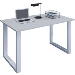 Schreibtisch Vcm, B:140cm T:80cmwei&szlig;, grau, B&uuml;ro, Tische, "Schreibtisch B&uuml;rotisch Computertisch 140x80 Lona U"