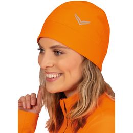 TRIGEMA Damen Strickm&uuml;tze "TRIGEMA M&uuml;tze mit reflektierendem Logo", orange, Basic, 92% Polyester, 8% Elastan, M&uuml;tzen