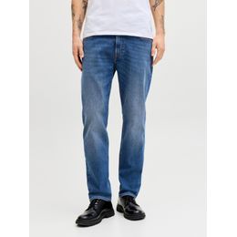 Jack & Jones JACK & JONES Herren Straight-Jeans "JJICLARK JJORIGINAL SQ 2", blau, Gr. 34, Abriebeffekte, Denim/Jeans, Obermaterial: 76% Baumwolle, 22% Polyester,