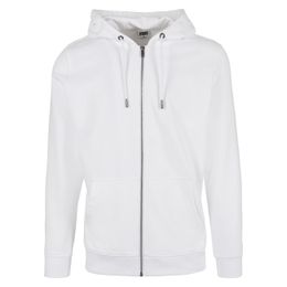 Urban Classics Herren Kapuzenpullover "Urban Classics Herren Basic Terry Zip Hoody"wei&szlig;, Gr. L, unifarben, 65% Baumwolle, 35% Polyester, Pullover