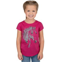 TRIGEMA M&auml;dchen T-Shirt "TRIGEMA T-Shirt mit niedlichem Pferdemotiv", rosa, Gr. 128, Single Jersey, 100% Baumwolle, Shirts