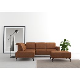 Sit & More Ecksofa SIT & MORE, B:249cm H:84cm T:205cm, braun, Wohnzimmer, Sofas, "Bailando L-Form", wahlweise mit Kopfteilverstellung und Vorziehsitz, motorisch