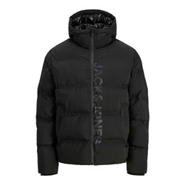 Jack & Jones PlusSize Herren Steppjacke "JJKAITO PUFFER JACKET PLS"schwarz detail:with print, Gr. 4XL, JACK & JONES PLUSSIZE, bedruckt, Web, Obermaterial: 100% Polyester,