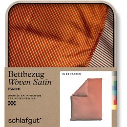 Bettbezug Schlafgut, B:155cm L:220cm, rot, Mako-Satin, Obermaterial: 100% Baumwolle, Bettbez&uuml;ge, "Premium Bettbezug Woven Fade Satin (1 St)",