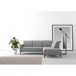 Sit & More Ecksofa SIT & MORE, B:249cm H:84cm T:205cm, grau, Wohnzimmer, Sofas, "Bailando L-Form", wahlweise mit Kopfteilverstellung und Vorziehsitz, motorisch