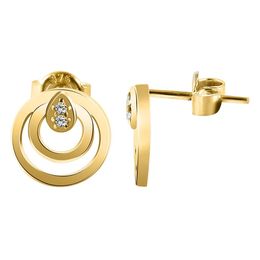 Adelia&acute;s ADELIA ́S Damen Paar Ohrh&auml;nger "Damen Ohrstecker aus Gold 333 und Zirkonia - Strass &Oslash; 10 mm", Damen, Gelbgold 333 Gold, gold, Gelbgold 333, Gold,
