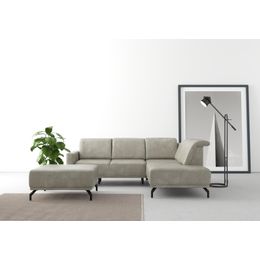 Sit & More Ecksofa SIT & MORE, B:249cm H:84cm T:205cm, grau, Wohnzimmer, Sofas, "Bailando L-Form", wahlweise mit Kopfteilverstellung und Vorziehsitz, motorisch