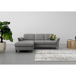 Sit & More Ecksofa SIT & MORE, B:258cm T:173cm, grau, 98% Polyester, 2% Polyamid, Wohnzimmer, Sofas, "Maggiore L-Form", wahlweise mit Kopfteilverstellung,