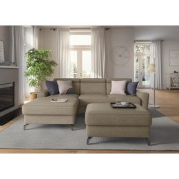 Sit & More Ecksofa SIT & MORE, B:258cm T:172cm, beige, Wohnzimmer, Sofas, "Scarlett L-Form", inklusive Kopfteilverstellung, wahlweise mit Bettfunktion,