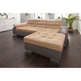 Sit & More Ecksofa SIT & MORE, B:280cm H:75cm T:183cm, braun, Struktur (100% Polyester);Luxus-Microfaser ALTARA NUBUCK (100% Polyester);Luxus-Microfaser (100%