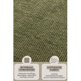 Teppich Hanse Home, B:120cm H:10mm L:170cm, gr&uuml;n, Jute, Wohnzimmer, Teppiche, "Jaipur Juteteppich, als L&auml;ufer und in Rund", 100% Naturfaser,