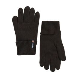 Superdry Damen Strickhandschuhe "ESSENTIAL LOGO KNITTED GLOVES", schwarz, unifarben, Strick, Materialmix, Handschuhe