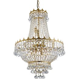 Searchlight Kronleuchter "H&auml;ngeleuchte Versailles, 9-flammig", 9, &Oslash; 55cm H: 74cm, 1 Stk., gold, Wohnzimmer, Leuchten, Glamour&ouml;s