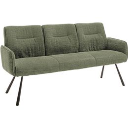 Sitzbank MCA furniture, B:183cm H:92cm T:67cmolive, schwarz, Metall, Stoff, Esszimmer, Sitzb&auml;nke, "Delane", Taschenfederkern, Lehnenkippfunktion,