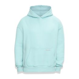DROPSIZE Herren Kapuzenpullover "Dropsize Herren Bazix Republiq Super Heavy Blank Hoodie"tiffany, Gr. M, unifarben, 80% Baumwolle, 20% Polyester,