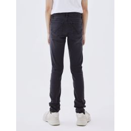 name it Jungen Stretch-Jeans "NKMPETE DNMTONSONS", schwarz, Gr. 140, Abriebeffekte, Denim/Jeans, Obermaterial: 74% Baumwolle, 24% Polyester, 1%