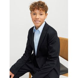 Jack & Jones Herren Sakko "JJEJAXON JERSEY BLAZER NOOS JNR", blau, Gr. 128, JACK & JONES JUNIOR, unifarben, Jersey, Obermaterial: 79% Polyester, 18% Viskose, 3%