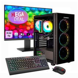 GAMEMAX Gaming-PC-Komplettsystem "MegaDeal Draco XD 2745 AMD Ryzen 7 5700X 16GB 480GB SSD RTX 5060", Microsoft Windows 11 Home (64 Bit), 16 GB RAM