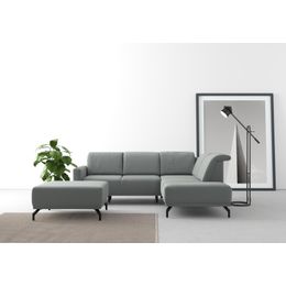 Sit & More Ecksofa SIT & MORE, B:249cm H:84cm T:205cm, grau, Wohnzimmer, Sofas, "Bailando L-Form", wahlweise mit Kopfteilverstellung und Vorziehsitz, motorisch