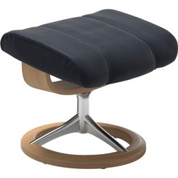 Fu&szlig;hocker stressless, B:54cm H:41cm T:39cm, blau, Leder BATICK: BATICK ist ein leicht korrigiertes, durchgef&auml;rbtes und genarbtes M&ouml;belleder, bei dem