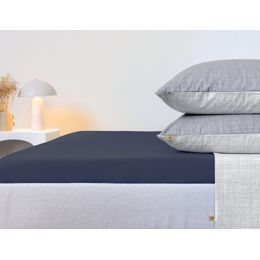 Spannbettlaken Dyckhoff, B:140cm L:200cmnavy, Jersey, Obermaterial: 95% Baumwolle, 5% Elasthan, Bettlaken, "Uni", Angenehm weich, besonders flexibel,