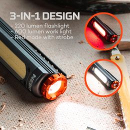 LED Taschenlampe NEBO, H:19,7cm L:2,5cm T:3,2cmgrau, Aluminium, Mobilleuchten, "NEBO BIG LARRY PRO"