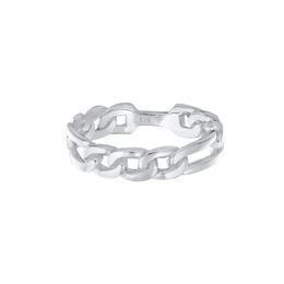Elli Damen Fingerring "Bandring Figaro Panzer Glieder Chunky 925 Silber", 56mm, ohne Stein, Silber 925 (Sterlingsilber), 4mmsilber, Silber 925