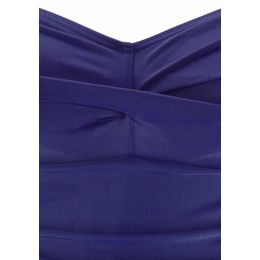 Lascana Damen Badeanzug "Saphir", blau, Gr. 42, unifarben, Polyamid, Badeanz&uuml;ge, mit Raffungen und Shaping-Effekt