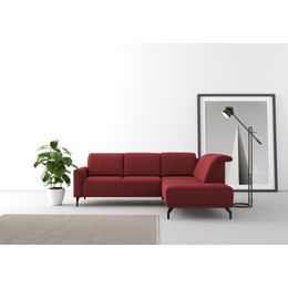 Sit & More Ecksofa SIT & MORE, B:249cm H:84cm T:205cm, rot, Wohnzimmer, Sofas, "Bailando L-Form", wahlweise mit Kopfteilverstellung und Vorziehsitz, motorisch