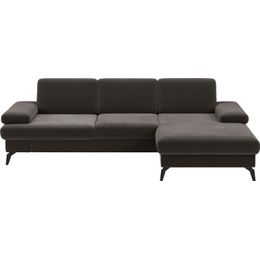 Sit & More Ecksofa SIT & MORE, B:275cm H:82cm T:171cm, grau, 100% Polyester, Wohnzimmer, Sofas, "Morris L-Form, inkl. Sitztiefenverstellung", wahlweise mit