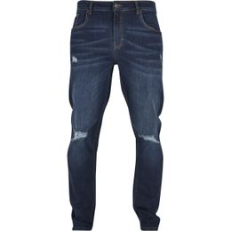 Urban Classics Herren Bequeme Jeans "Urban Classics Herren Distressed Stretch Denim Pants"dunkelblau destroyed washed, Gr. 32, unifarben, 98%
