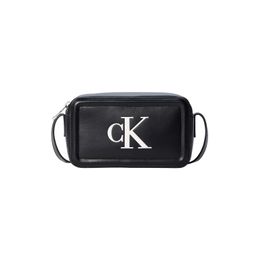Calvin Klein Damen Mini Bag "BOLD CK CAMERA BAG"schwarz, wei&szlig;, Lederimitat, Taschen, kleine Damen-Umh&auml;ngetasche, Schultertasche, Kamerabag mit CK-Logo
