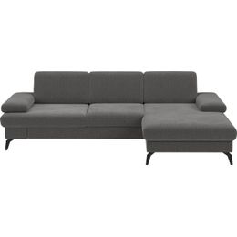 Sit & More Ecksofa SIT & MORE, B:275cm H:82cm T:171cm, grau, 100% Polyester, Wohnzimmer, Sofas, "Morris L-Form, inkl. Sitztiefenverstellung", wahlweise mit