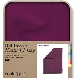 Bettbezug Schlafgut, B:155cm L:220cm, lila, Jersey, Obermaterial: 95% Baumwolle, 5% Elasthan, Bettbez&uuml;ge, "Premium Bettbezug Knitted Jersey (1 St)",