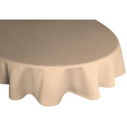 Tischdecke WIRTH, &Oslash;:160cm, beige, Baumwolle, Leinen, Modal, Tischdecken, "WIESSEE", rund