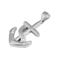 Adelia&acute;s ADELIA ́S Damen Kettenanh&auml;nger "Damen Anh&auml;nger Anker aus 925 Silber mit Zirkonia", Silber 500 Silber 925 (Sterlingsilber), silber, Silber 500, Silber