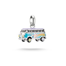 Thomas Sabo Damen Charm-Einh&auml;nger "Charm Volkswagen Hippie-Bus - Connect"silberfarben, wei&szlig;, grau, schwarz, pink, rot, t&uuml;rkis, gelb, orange, mint,