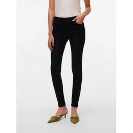 V&eacute;ro Moda VERO MODA Damen Stretch-Jeans "VMSEVEN SHAPE UP", schwarz, Gr. XS, unifarben, Denim/Jeans, Obermaterial: 66% Baumwolle, 32% Polyester, 2% Elasthan,