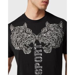 Plein Sport Herren T-Shirt "Tiger", schwarz, Gr. S, Obermaterial: 100% Baumwolle, Shirts