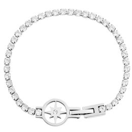 Adelia&acute;s ADELIA ́S Damen Edelstahlarmband "Damen Armband Stern aus Edelstahl mit Strasssteine 17 cm", 17, Edelstahl, silber, Edelstahl, Armb&auml;nder