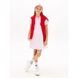 Tommy Hilfiger M&auml;dchen Polokleid "PLEATED POLO DRESS SHORT SLEEVE"pearly pink, Gr. 5, unifarben, Piqu&eacute;, Obermaterial: 100% Baumwolle, Kleider, Kinder