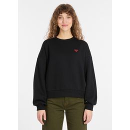 Ragwear Damen Sweatshirt "WUSS PP", schwarz, Gr. M, unifarben, Sweatware, Obermaterial: 70% Baumwolle, 30% Polyester, Sweatshirts, mit