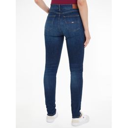 Tommy Jeans Damen Skinny-fit-Jeans "NORA MID RISE", blau, Gr. 32, unifarben, Denim/Jeans, Obermaterial: 92% Baumwolle, 4% Elasthan, 4% Polyester,